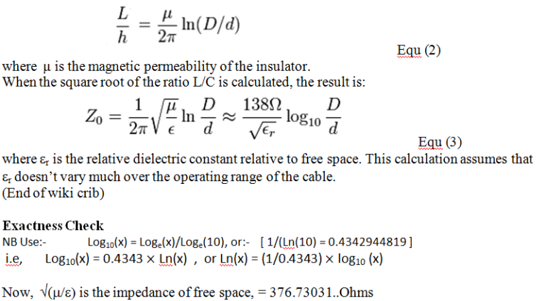 Coax Impedance Calculations - Verulam Amateur Radio Club : Verulam ...
